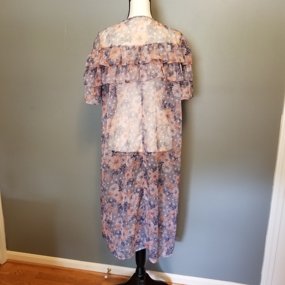 easel | Tops | Easel Sheer Short Sleeve Ruffle Duster | Poshmark